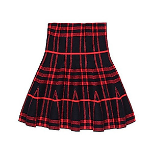 storeofbaby Little Girl Plaid Tutu Pettiskirt Skirt for Party 11-12 Years, Black Red