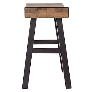 Signature Design by Ashley Glosco Farmhouse 25.5" Counter Height Saddle Barstool, 2 Count, Two-Tone Brown