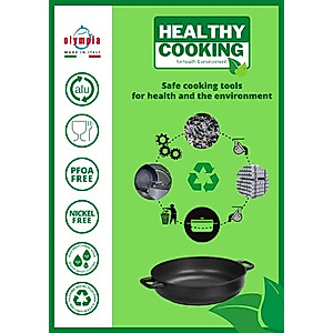 Olympia Hard Cook 11.8 Inch Non-Stick PFOA-Free Die-Cast Aluminum Crepe Pan, Made in Italy