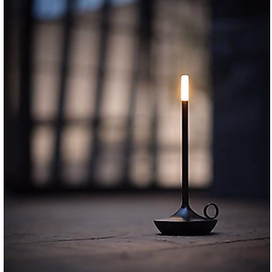 CYGEVUGL Metal Cordless Table Lamp, Touch Bedside Lamp 3 Level Brightness 2500mAh Battery Powered Light, Portable LED Lamp for Home/Bar/Coffee/Restaurant/Patio/Patio，Black