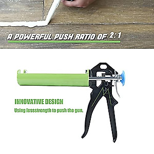 Epoxy Gun 200 mL/6.75 fl oz (2:1 Mix Ratio) Dual Component Adhesive Cartridge Applicator Manual, Panel Bond Gun for 08115-08116 （Vitality Green）