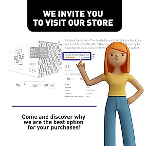 The Bottle Depot - 24 Pack - 2 oz Glass Jars with Black Lids - Green - 53-400 Neck Finish - UV Rays Protection