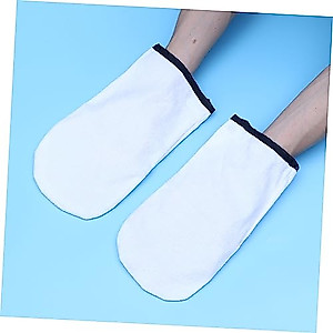 Beaupretty 2 Pairs Thermal Gloves Heat Tanning Mitt Paraffin Wax Mitts Wax Gloves Hand Treatment Cover Foot Spa Cover Bath Treatment Gloves Care Insulation Cotton Wax Bath Hand Mitts
