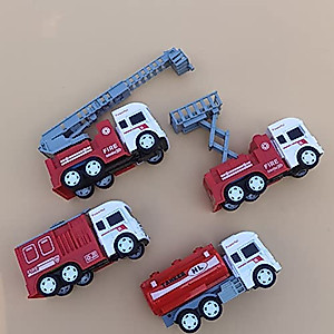 Yirtree Inertia Walking Fire Truck Brain Development Anti-Collision Electric Slide Pull Back Fire Truck Toy for Parents