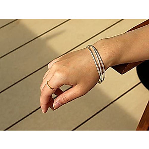 COSUMOSU 3 Piece Bangles Bracelet in Silver