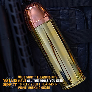 Wild Shot Deluxe Gun Cleaning Kit in Patented Bullet-Shaped Case, Cleaning Tools for Handguns, Shotguns and Rifles