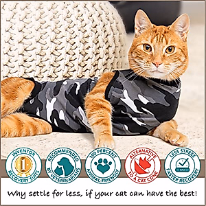 Suitical Recovery Suit Cat, XXX-Small, Black Camouflage