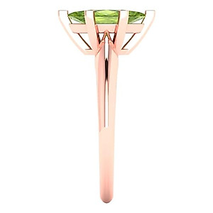 Clara Pucci 1.0 ct Marquise Cut Solitaire Natural Peridot Engagement Wedding Bridal Promise Anniversary Ring 18K Rose Gold Size 11
