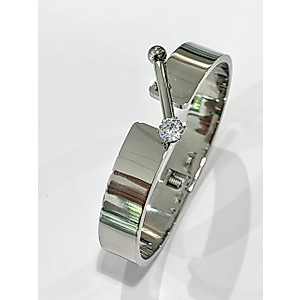 Sincera Fashion Stylish Women's and Girls Bracelet Stainless Steel Bangle with Cubic Zirconia best present