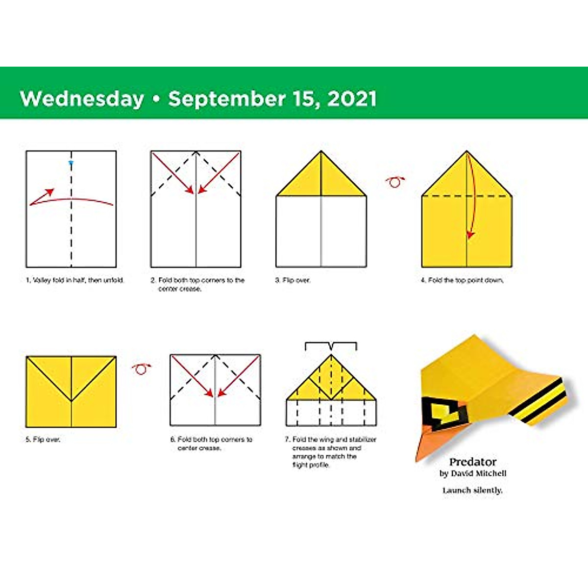 Paper Airplane Fold-A-Day 2021 Calendar