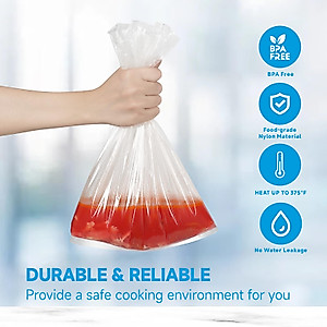 JVVFUU Slow Cooker Liners 3-8 Quart, Cooking Bags Large Size 13"x 21", Slow Cooker Bags Disposable Oval Large For Crock Pot (20)