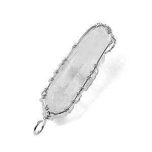 Top Plaza Natural Raw Stone Healing Crystal Necklace Silver Life Tree Wire Wrapped Clear Quartz Point Pendant For Womens Ladies Mothers Day Mom Gifts