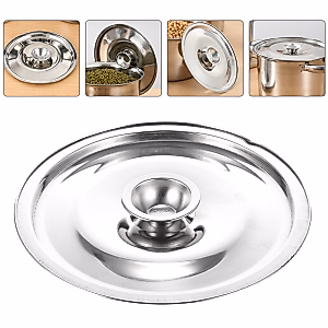 Milisten Stainless Steel Taste Cup Lid Skillet Wok 8 Inch Cup Cover Oil Pot Lid Frying Pan Lid Pan Cover Universal Pot Lid for Pots and Pans Filter with Cover