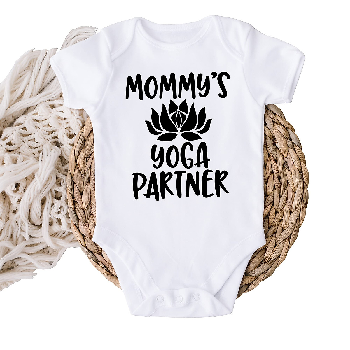 DST APPAREL CO Mommy’s Yoga Partner Baby Bodysuit Namaste Toddler Outfit Yoga Mom Infant Cloth Newborn Jumpsuit