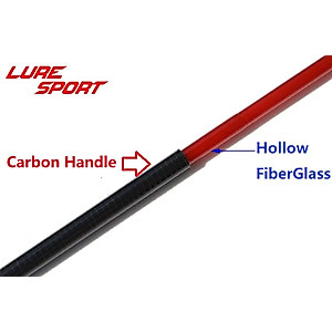 LureSport Transparent Hollow GlassFiber 1.4m 4sections UL Blank Rod Building Components Repair DIY Accessory (Red)