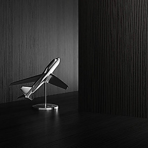 Mobili Fiver, Riccardo Floating nightstand, Ashwood Black, 17.7" x 9.8" x 6.1 ", Laminate-Finished, Modern Bedside Table, End Table, Italian Furniture