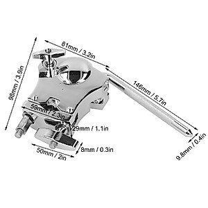 Tom Chrome Drum Rack Mount Bracket Mutifunction Instrument Accessory Sliver