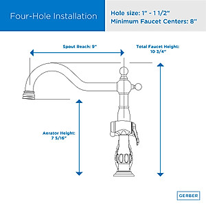 Gerber D404457 Kitchen Faucet, Chrome