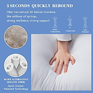 HomeMate Bed Pillows for Sleeping - Standard Size(20''x26'') 4 Set Hotel Quality Allergy Friendly Microfiber Shell Fluffy Down Alternative Filling Pillow Suitable Back Stomach or Side Sleeper, White