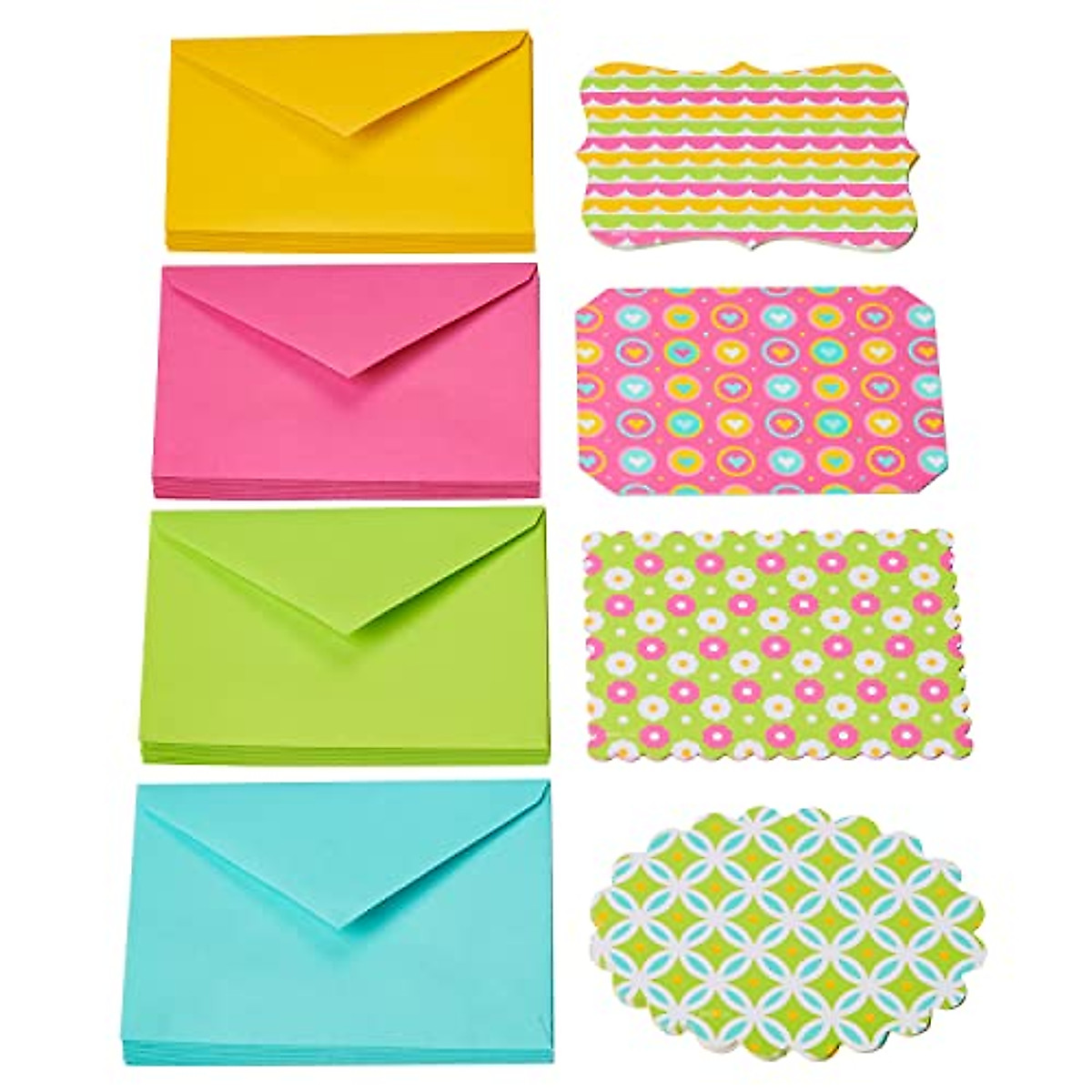 American Greetings Single Panel Blank Cards with Envelopes, Bright Colors, Patterns and Shapes (40-Count)
