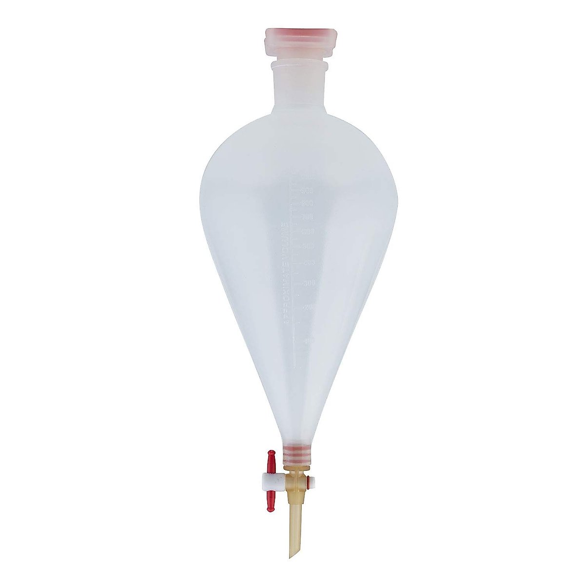 JRLGD 1000ml Polypropylene Separating Funnel, Conical Separatory Funnel with Polypropylene Stopcock and PTFE Plug, Pack of 1