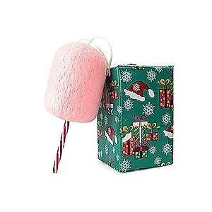 4 PCS Large Cotton Candy Ornaments for Christmas Tree Hanging Candy Decorations Wool Felt Lollipop Ornament for Xmas Tree Home Holiday Party Decor (4)