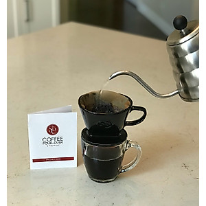 Coffee Pour Over Single Cup Ceramic Brewer Coffee Maker by Simply Charmed (Black)