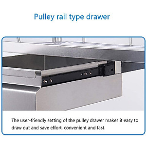 BBIJK Double-Layer Stainless Steel Trolley, Portable Trolley with Upper Drawer, Mobile Dressing Trolley with Wheels, Bearing 70k