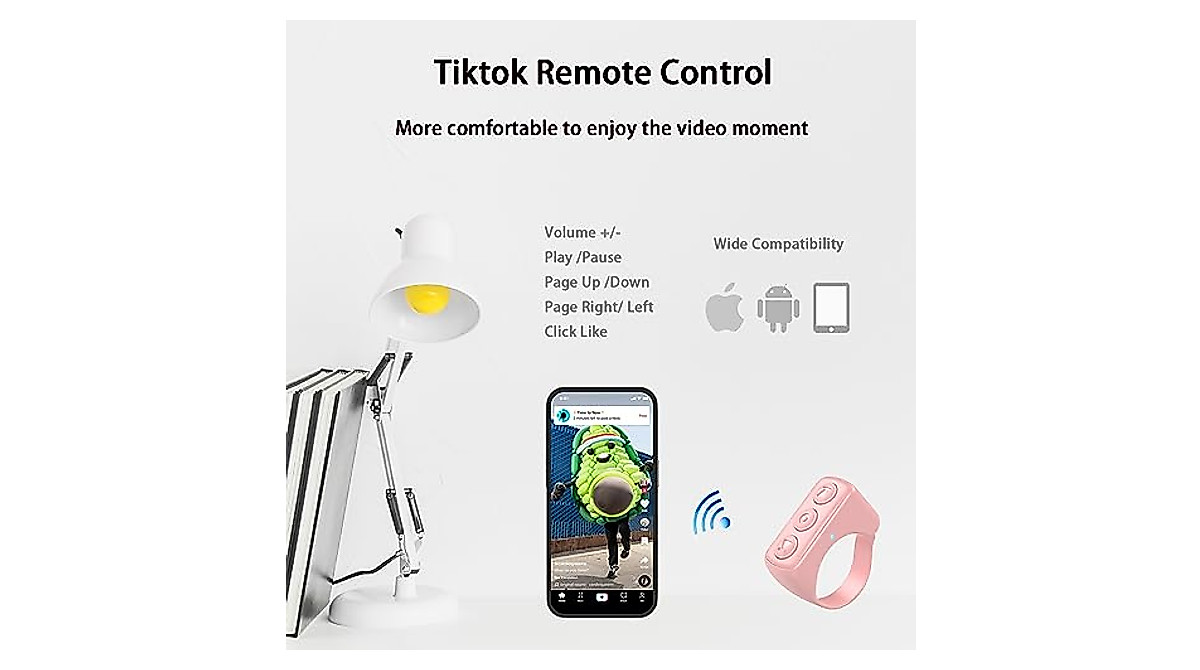TikTok Remote Control Ring for TikTok & Kindle - Multifunction ...