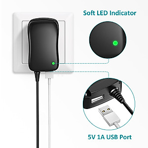 Basicvolt Universal AC/DC Adapter 41W Switching Power Supply Charger with 5V 1A USB Port, Replacement Power Cord for 6V 9V 12V 15V 18V 20V 24V Household Electronics - 1500mA Max