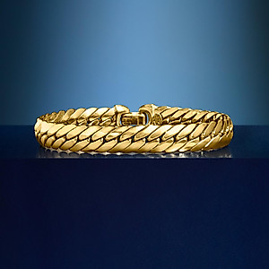 Ross-Simons Italian 14kt Yellow Gold Cuban-Link Bracelet. 7 inches