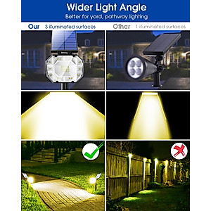 Biling 30 LEDs Solar Spot Lights Outdoor, Adjustable Solar Lights for Outside, IP67 Waterproof Solar Outdoor Lights for Garden Yard House Tree 4 Pack Warm White