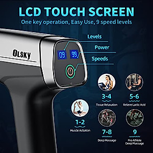 OLsky Massage Gun, Handheld Deep Tissue Massager for Pain Relief, Back Massager, Electronic Shoulder Massager, Portable Quiet Handheld Relaxation Sport Massager
