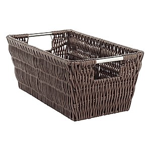 Whitmor Small Rattique Shelf Tote, Java