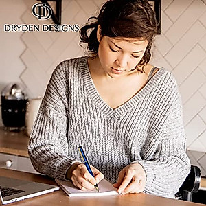 Dryden Designs Fountain Pen - Medium Nib | Includes 24 Ink Cartridges (12 Black 12 Blue) and Ink Refill Converter | Calligraphy Pen, Consistent Writing, Smooth Flow - Blue