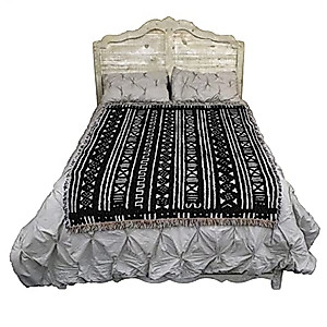 Pure Country Weavers Mud Cloth Blanket - African Style - African Cultural Gift Tapestry Throw Woven from Cotton - Made in The USA (72x54)