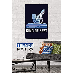 Trends International Rick And Morty - Toilet Wall Poster, 22.375" x 34", Poster & Mount Bundle