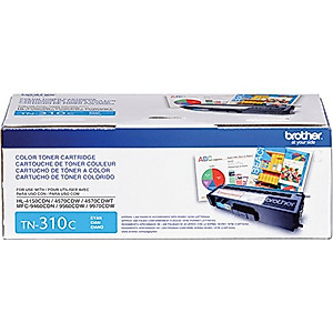 Brother Genuine TN315BK, TN310C, TN310M, TN310Y High Yield Color Laser Black and Standard Yield Cyan, Magenta and Yellow Toner Cartridge Set
