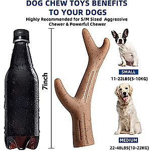 NOUGAT Dog Chew Toy- Dog Toys for Aggressive Chewer- Durable Dog Toys Puppy Teething Chew Toys for Large Size Dogs,Tough Dog Toys Keep Dogs Busy,Suit for Small and Medium Dog,Bacon Flavor (Stick)