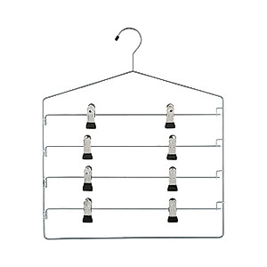 Organize It All 4 Tier Swing Arm Slack Rack Hanger, Closet Organizer for Pants, Scarves, Skirts