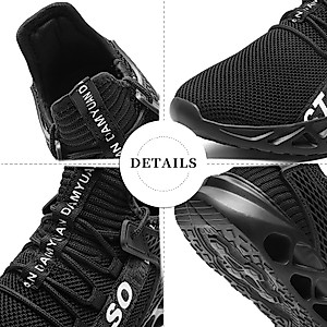 Tvtaop Black Shoes for Womens Sneakers Athletic Running Shoes Casual Walking Lightweight Workout Tennis Shoes,Black,Women Size 9