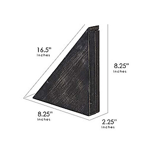 American Art Decor Set of 2 Floating Corner Shelves - Shelf Bracket & Organizer for Living Room, Bedroom, Bathroom, Offices & More (Black, 2.25”x 16.5”x 8.25”)