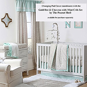 The Peanutshell Chevron Cotton Changing Pad Cover in Gold