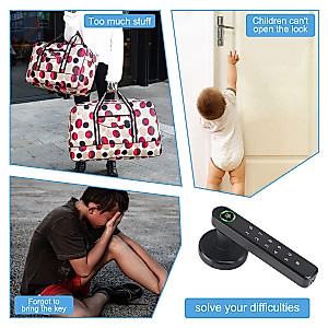 Fingerprint Door Lock Touchscreen Biometric Door Lock Keyless Entry Front Door Knob with 50 Fingerprints, 100 Codes,Keypad Suitable for Home,Hotel,Office,Indoor Door Black…