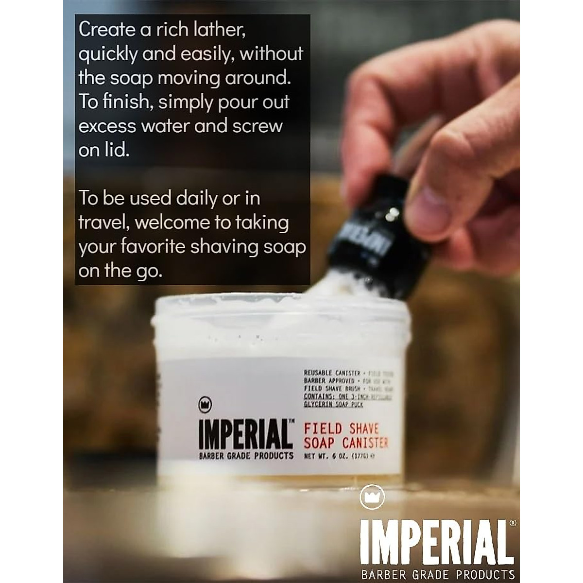 Imperial Barber Field Shave Soap Canister, 6.2 oz