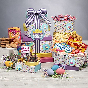 Happy Easter Stickers 500Pcs 1.0 Inch Easter Label Stickers with 8 Style Happy Easter Egg Bunny Rabbit Design Self-Adhesive Seal Sticker Roll for Envelope Gift Box Cards Easter Party Decorations