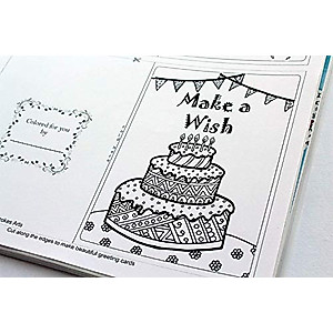 Coloring book of greeting cards: 24 handmade foldable cards to color | Premium Handmade Paperback Spiral Bound Coloring Book | Art and Sip Party, DIY Kit, Party favor | Easy & fun drawings to color