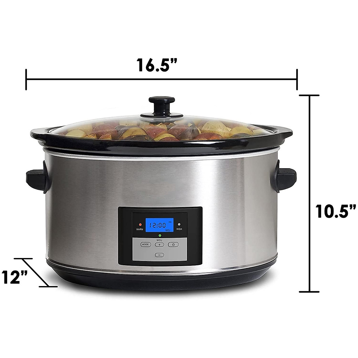 8.5-Quart Digital Programmable Slow Cooker - Adjustable Temp, Entrees, Stews & Dips