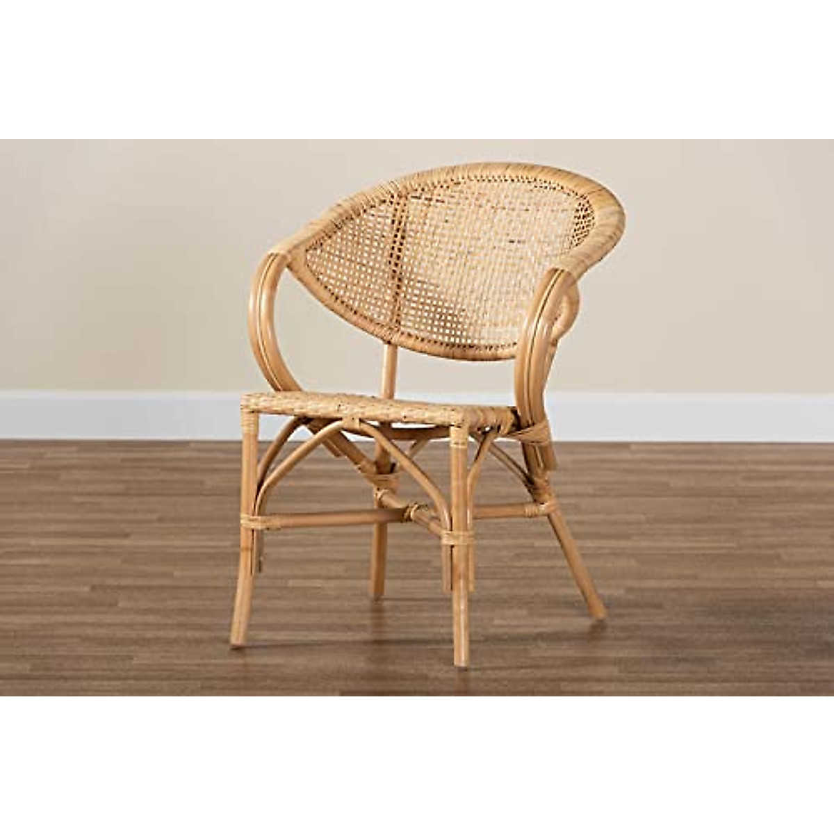 Baxton Studio Varick Modern Brown Finished Rattan Dining Chair