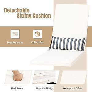 HAPPYGRILL 2 Patio Chaise Lounge Chair Set Outdoor Rattan Wicker Recliner with Thick Cushion, Lumbar Pillow, Adjustable Backrest for Garden Porch Lawn Poolside